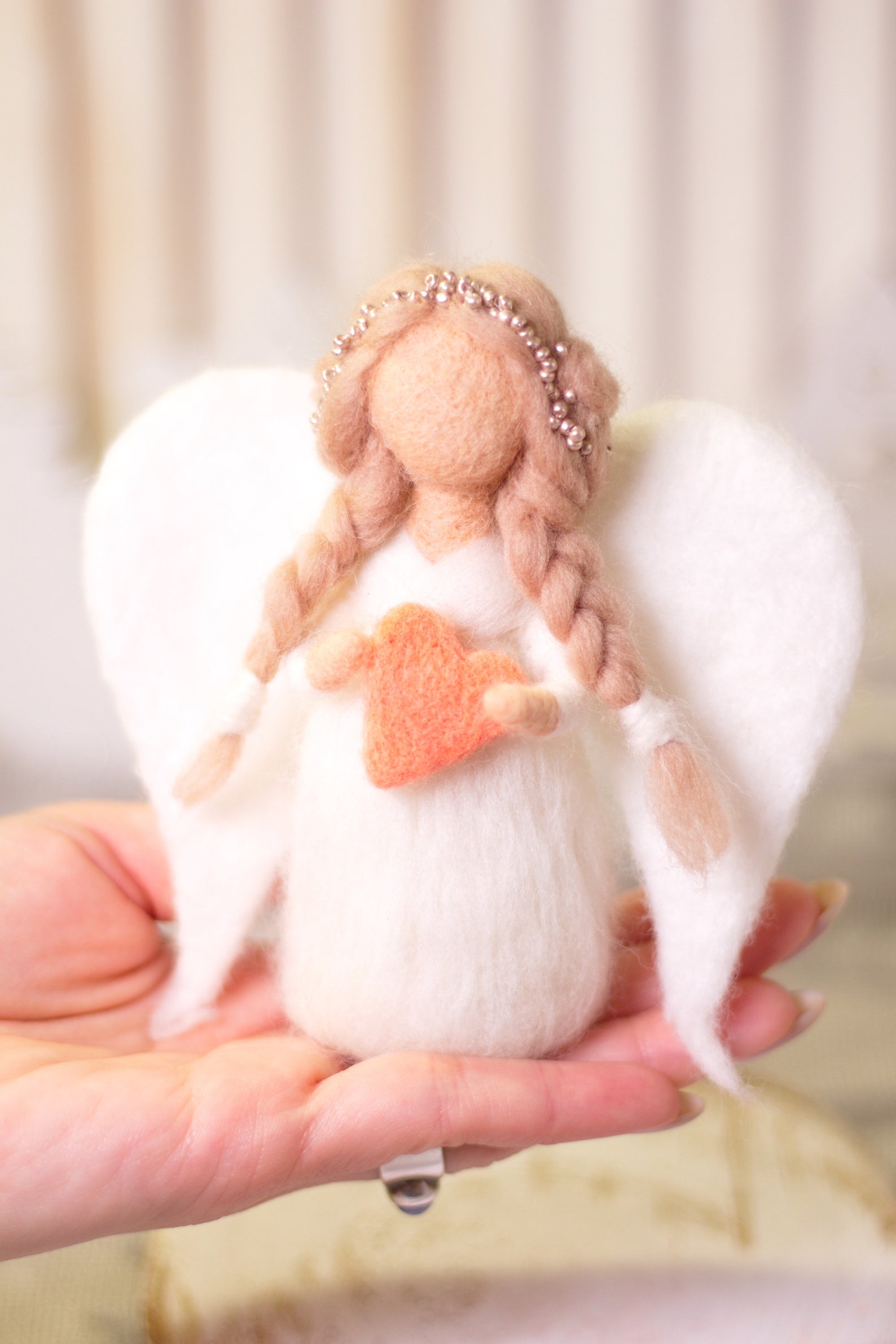 Needle Felted Toy White Angel . Felt Sculpture. Eco Friendly | Etsy