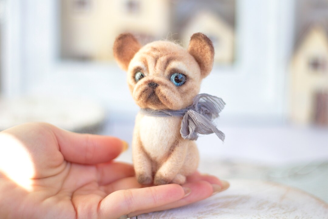 Needle Felted Toy French Bulldog . Felt Sculpture. Eco Friendly Toy ...