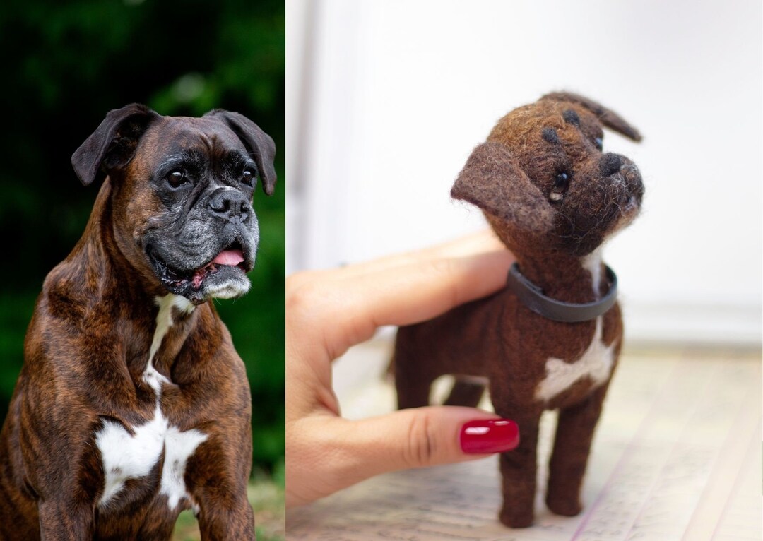 Realistic Personalized Figure of a Dog Using Felting Technique. A ...