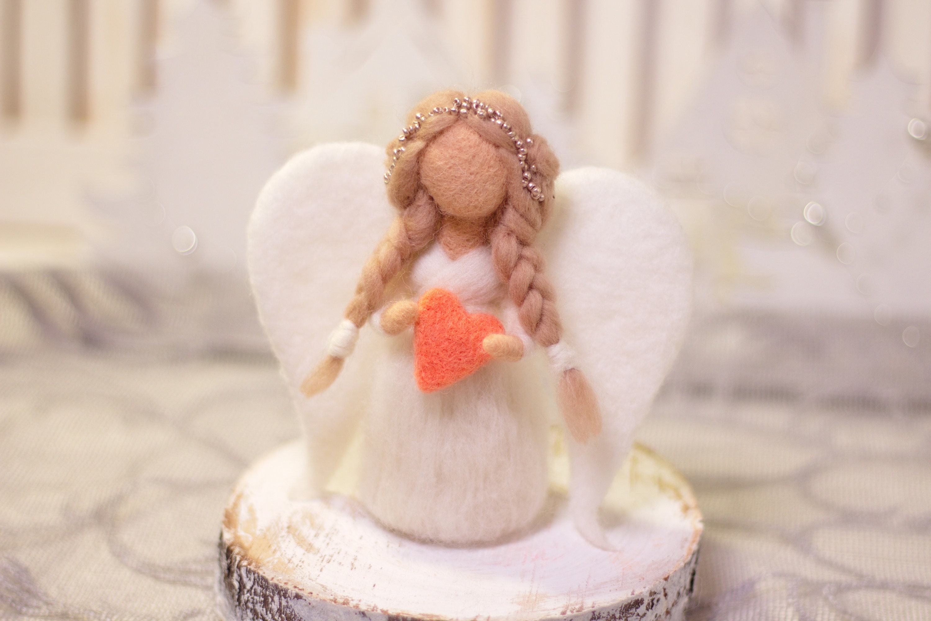 Needle Felted Toy White Angel . Felt Sculpture. Eco Friendly | Etsy