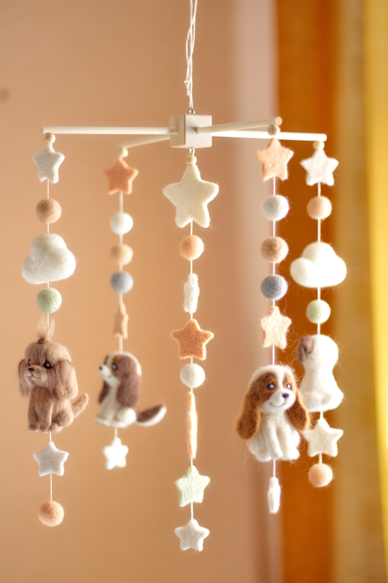 Customized Felted Baby Mobile. Nursery Felted Mobile With - Etsy