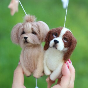 Customized Felted Baby Mobile. Nursery Felted Mobile With Dogs ...