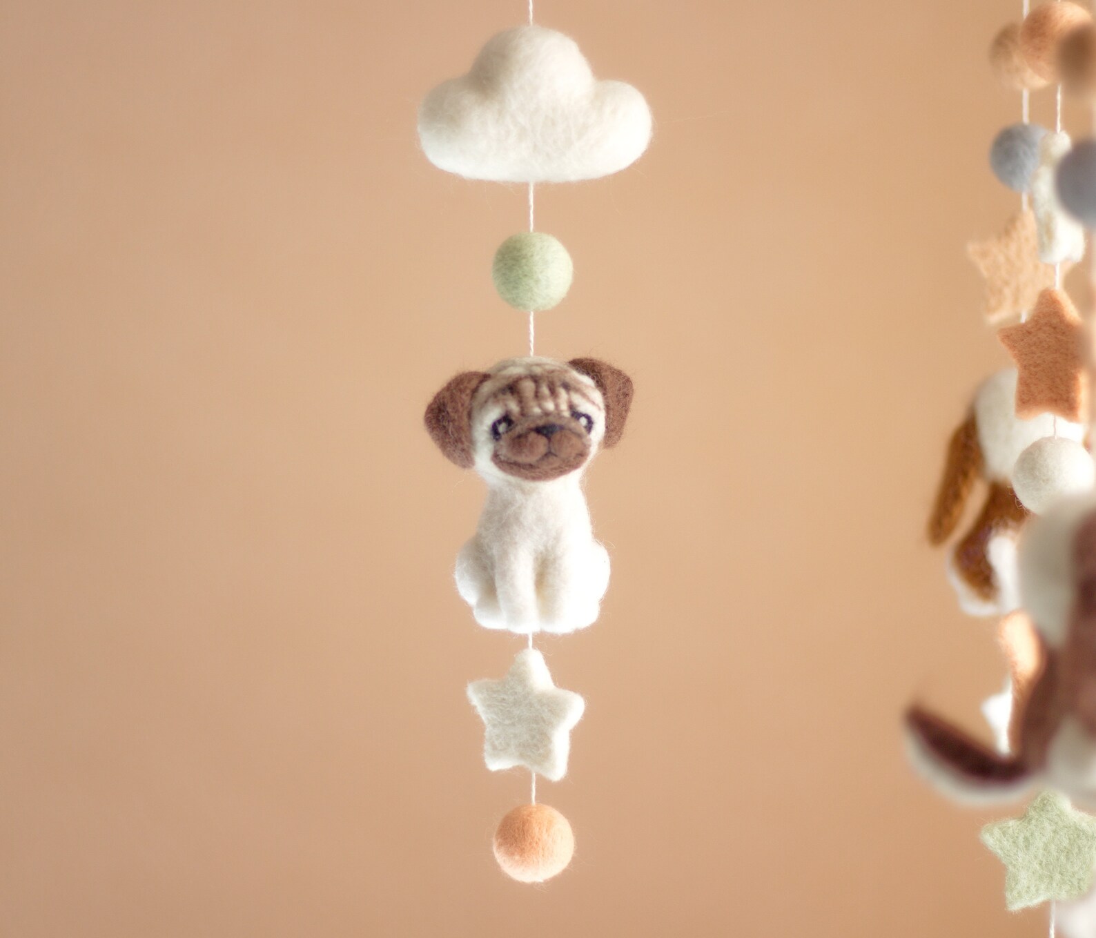 Customized Felted Baby Mobile. Nursery Felted Mobile With - Etsy