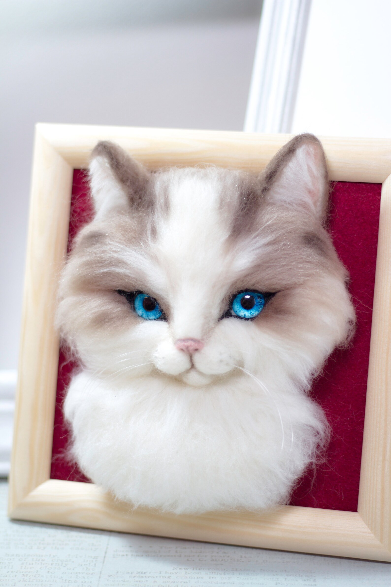 Wool portrait of a cat. Ready to ship. Felting technique. Cat | Etsy