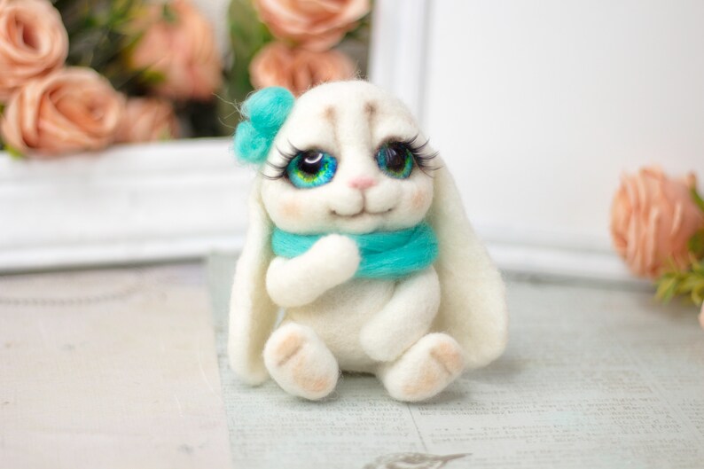 Needle Felted Toy Rabbit. Felt Sculpture. Eco Friendly Toy. - Etsy