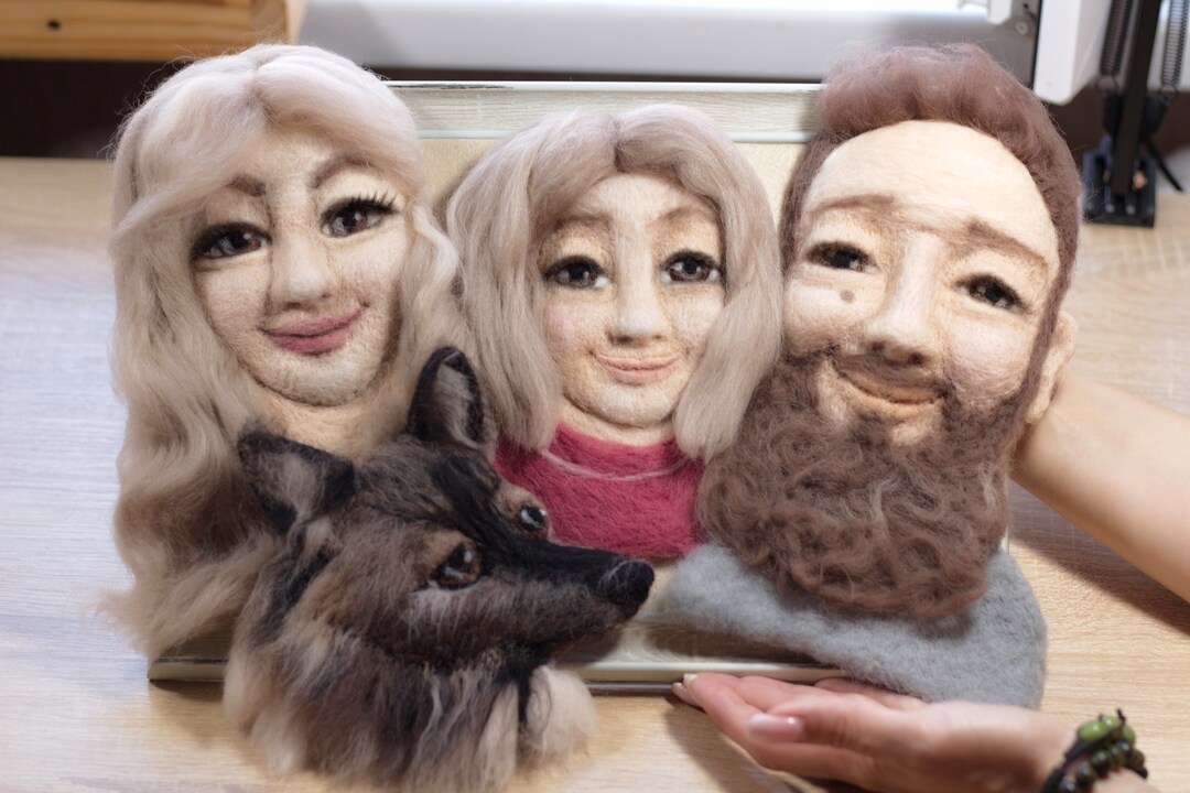 Custom Portrait Using Felting Technique. 3D Portrait. A Unique Portrait ...