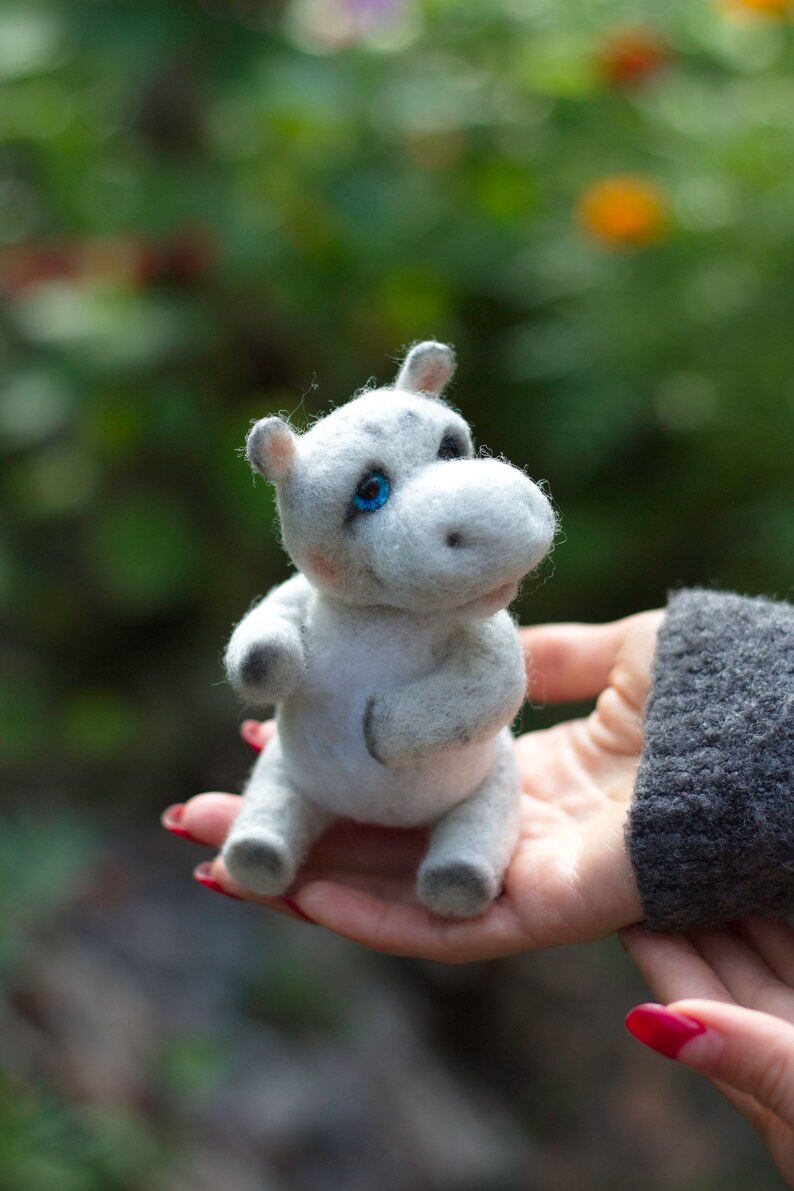 Needle Felted Toy Hippo. Felt Sculpture of Hippo . Eco - Etsy
