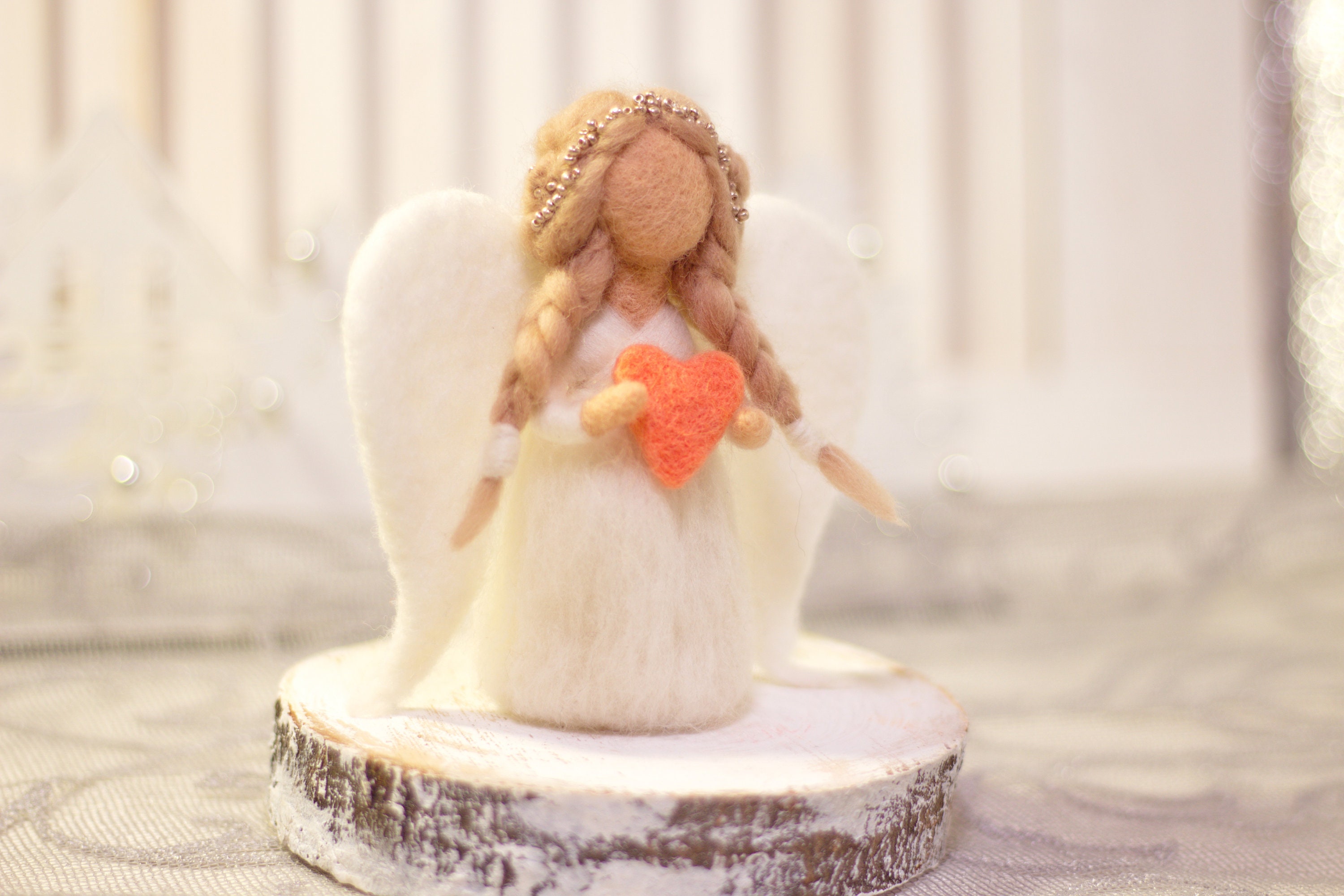 Needle Felted Toy White Angel . Felt Sculpture. Eco Friendly | Etsy