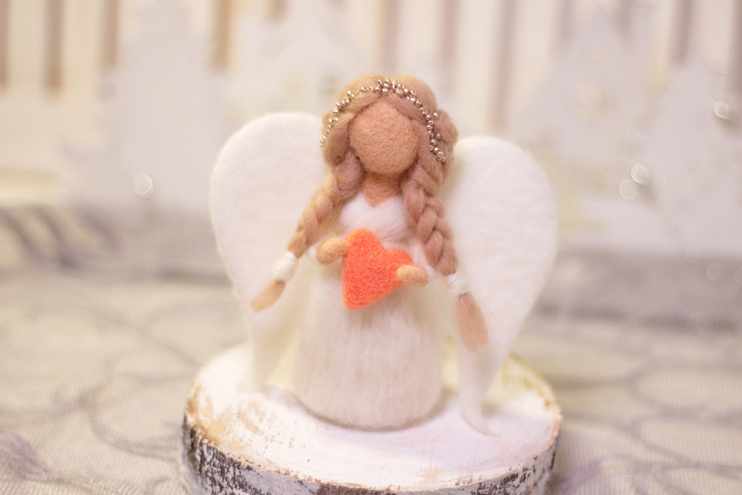 Needle Felted Toy White Angel . Felt Sculpture. Eco Friendly | Etsy