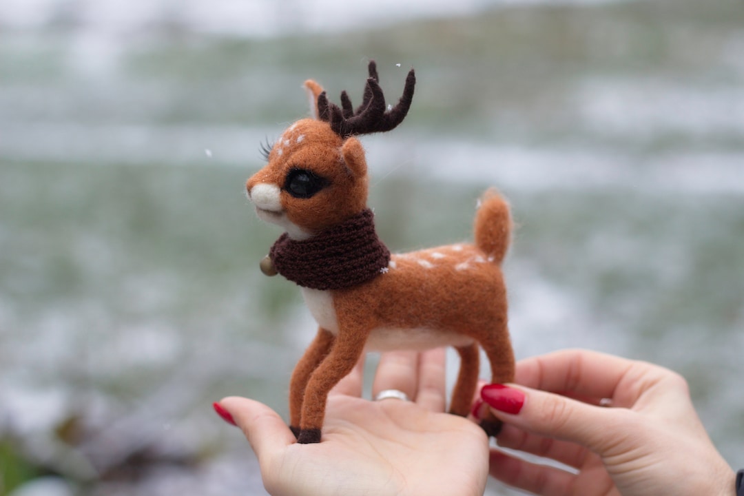 Needle Felted Toy Deer . Felt Sculpture Deer. Eco Friendly Toy. - Etsy