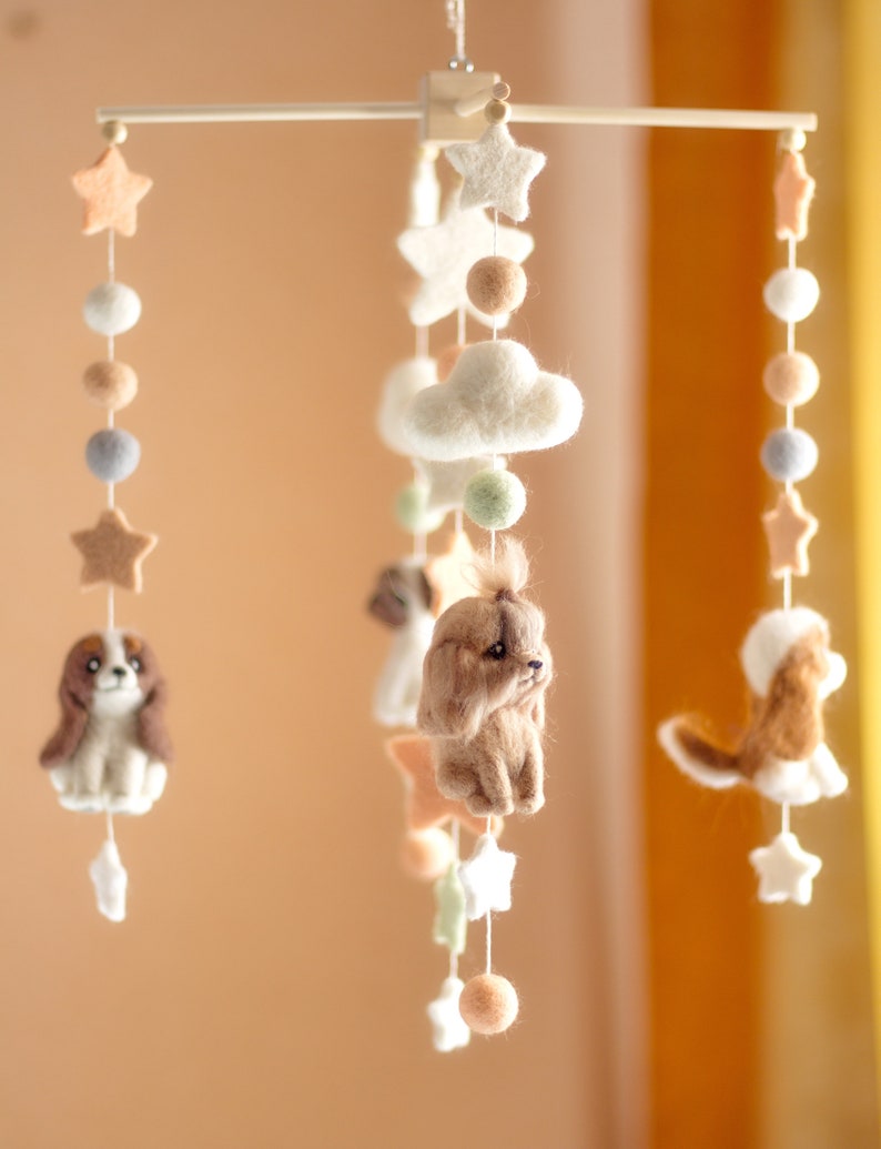 Customized Felted Baby Mobile. Nursery Felted Mobile With - Etsy