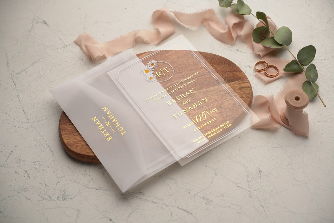 Clear Acrylic Wedding Invitation, Transparent Sample Invitations ...