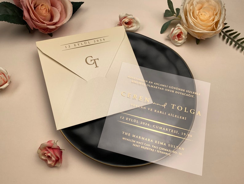 Square Wedding Invitation Acrylic Wedding Invitation Clear - Etsy