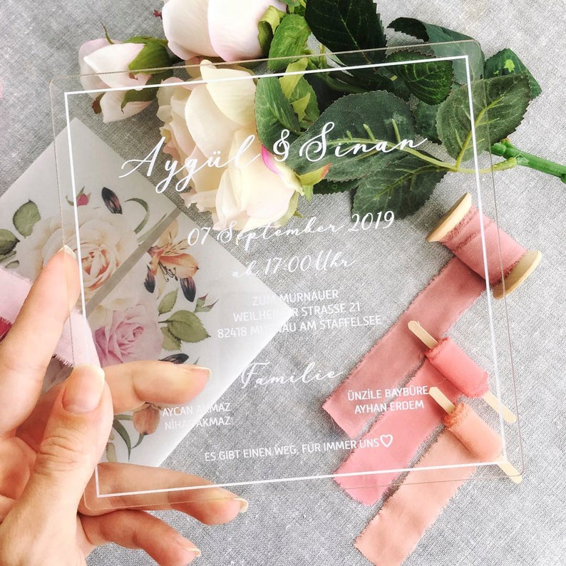 Real Acrylic Wedding Invitation Birthday Invitation - Etsy