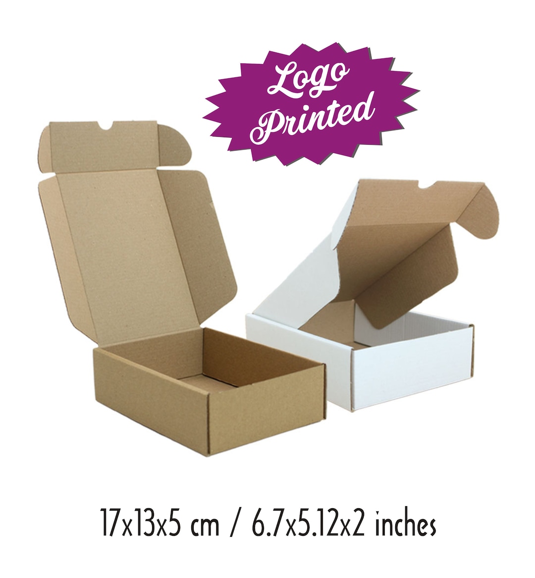 Custom Logo Printed Kraft Shipping Boxes (170x130x50 Mm) - Etsy