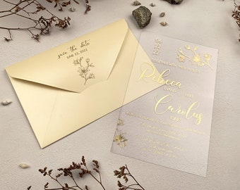 Clear Wedding Invitation | Etsy