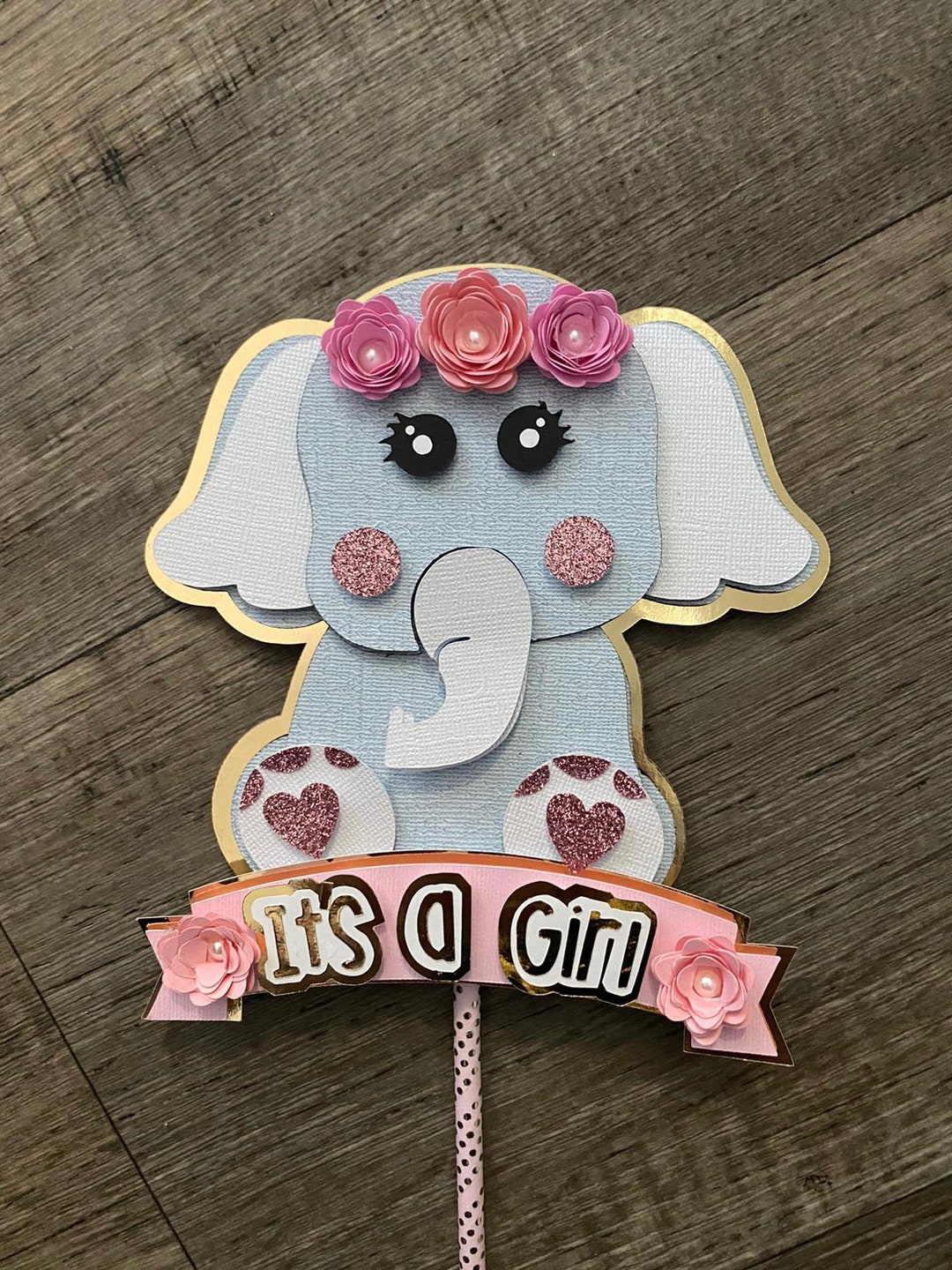 Elephant Cake Topper, Elephant Topper, Baby Elephant Topper, Baby ...