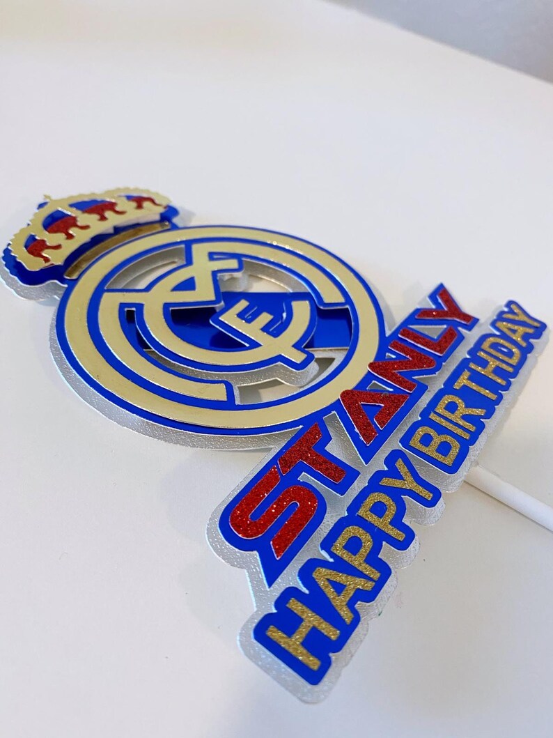 Real Madrid Topper Real Madrid Caketopper Soccer Topper - Etsy