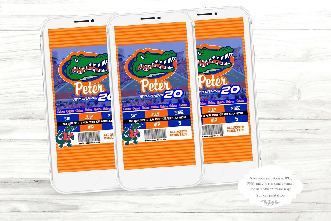 Florida Gators Invitation: UF Grad Party, College Football (digital) - Etsy