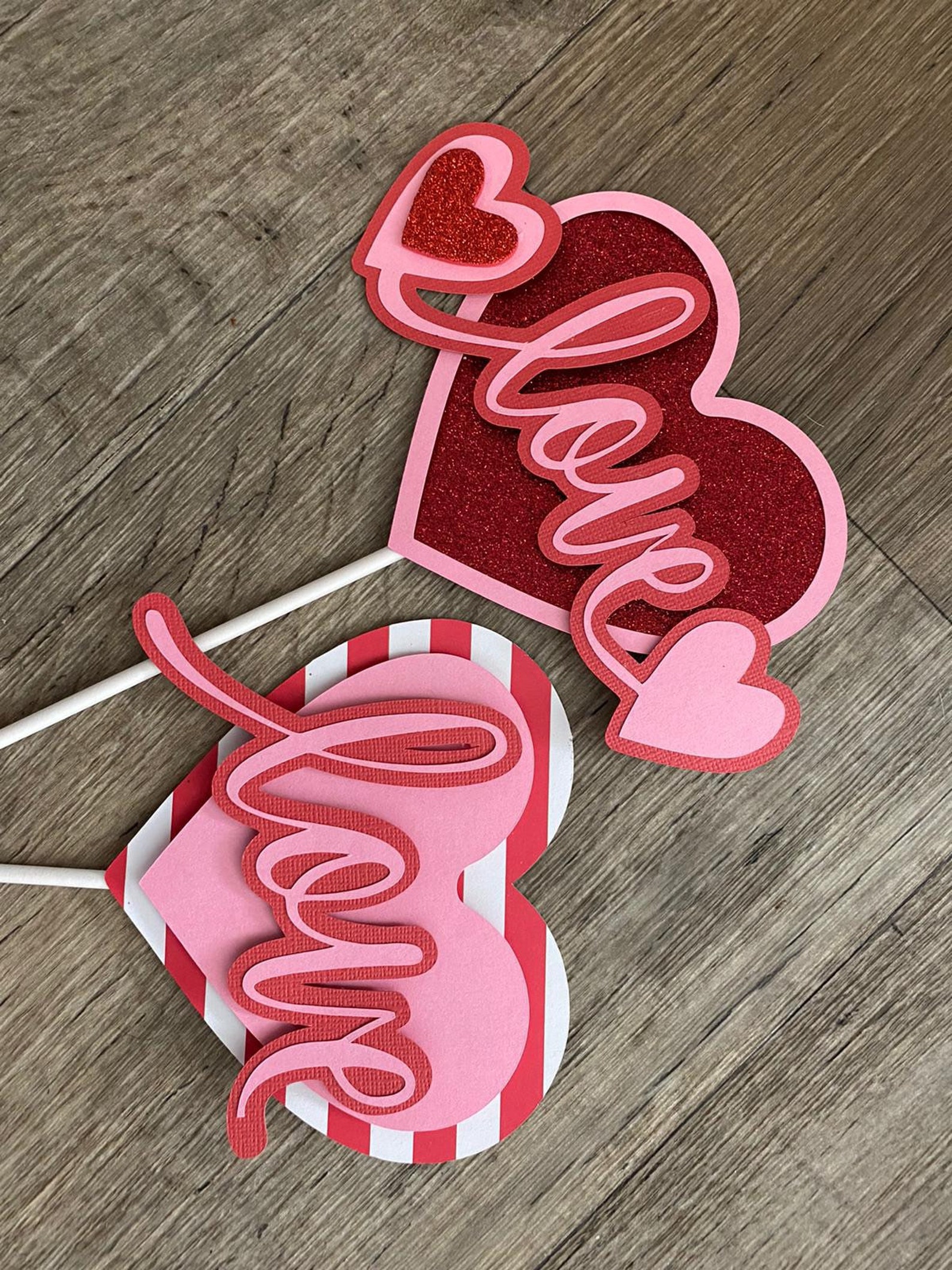 Anniversary topper love topper heart topper heart cake | Etsy