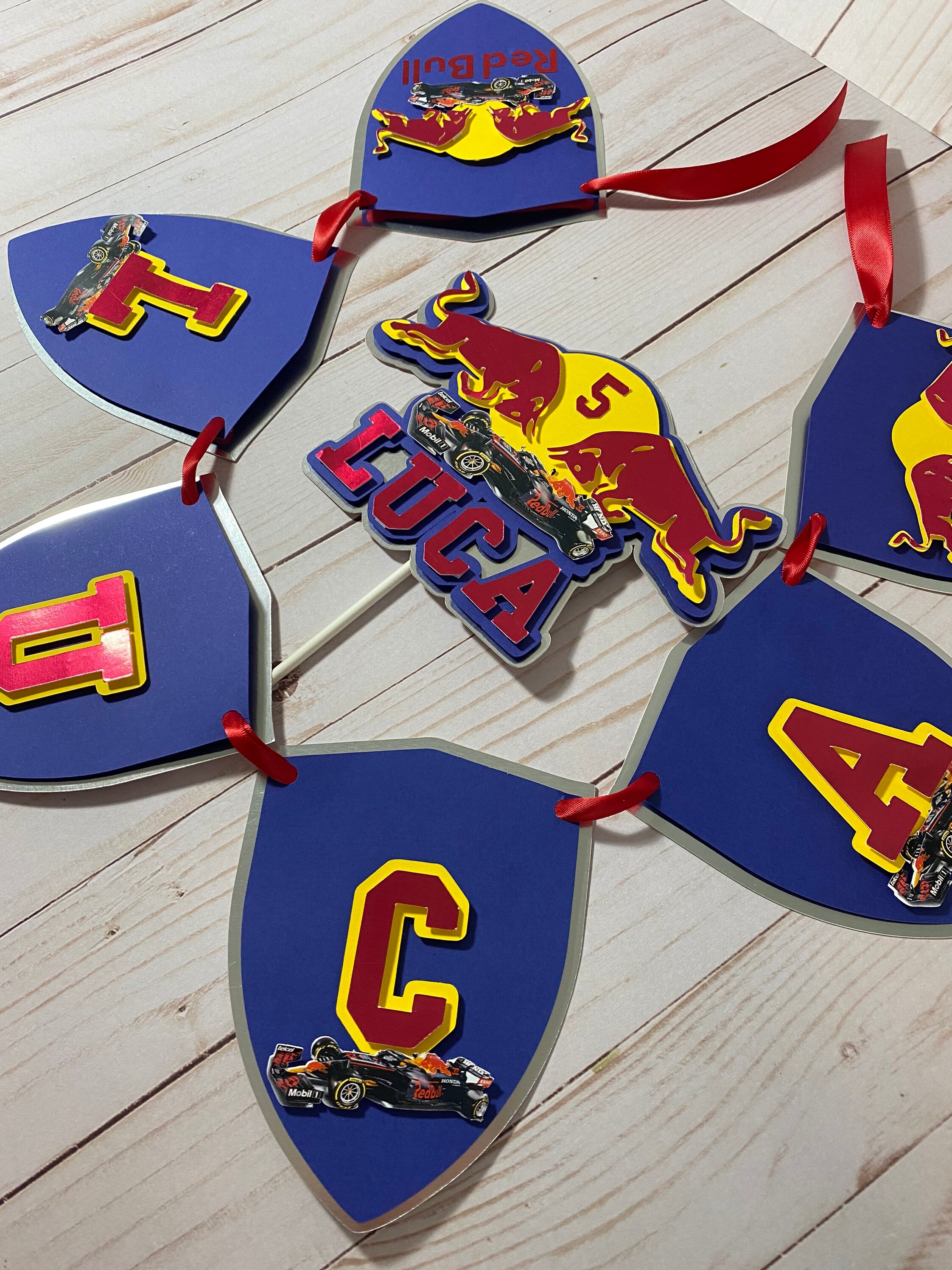 Red bull Topper red bull cumpleaños red bull racing Racing - Etsy México