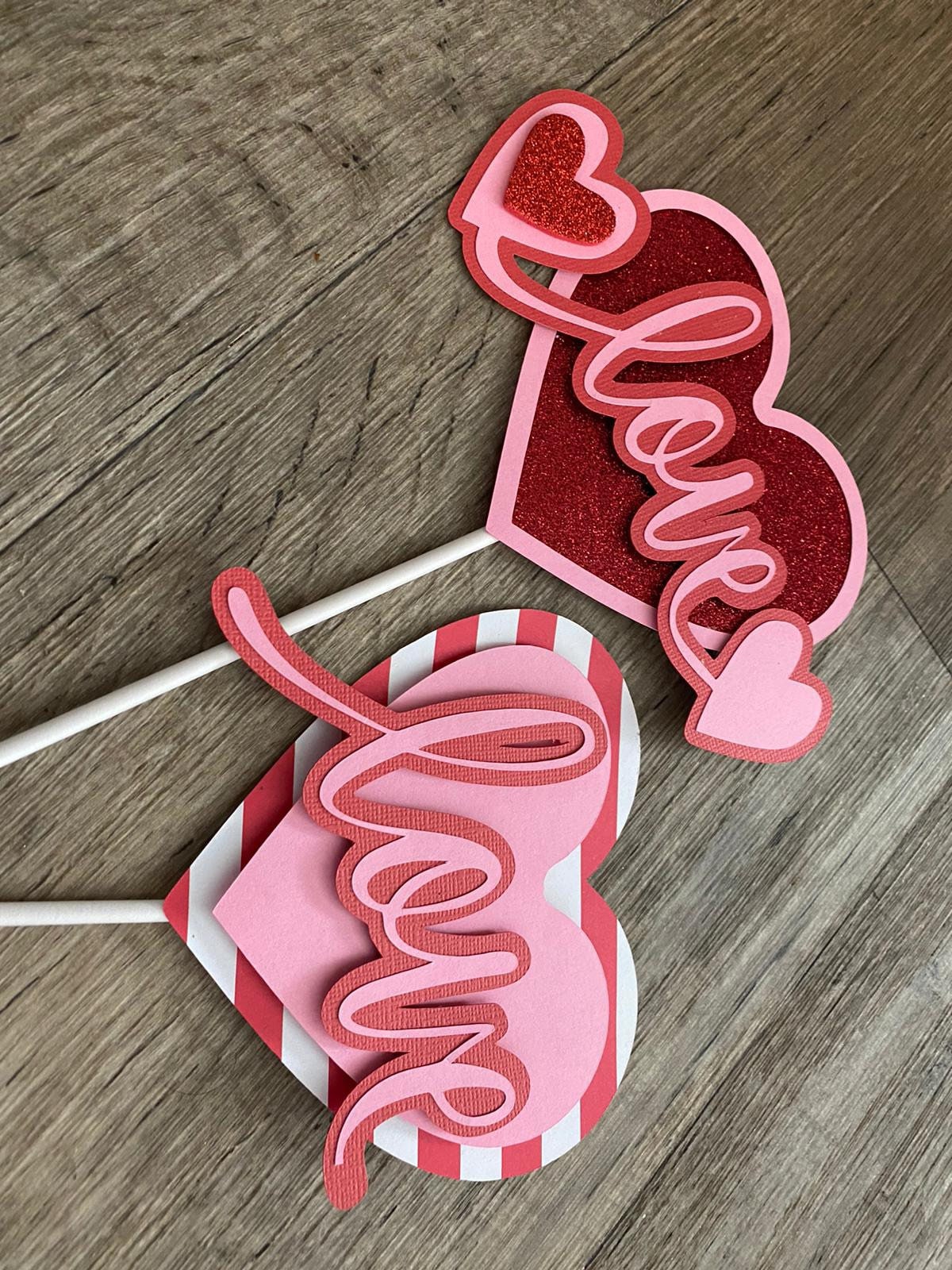 Anniversary topper love topper heart topper heart cake | Etsy