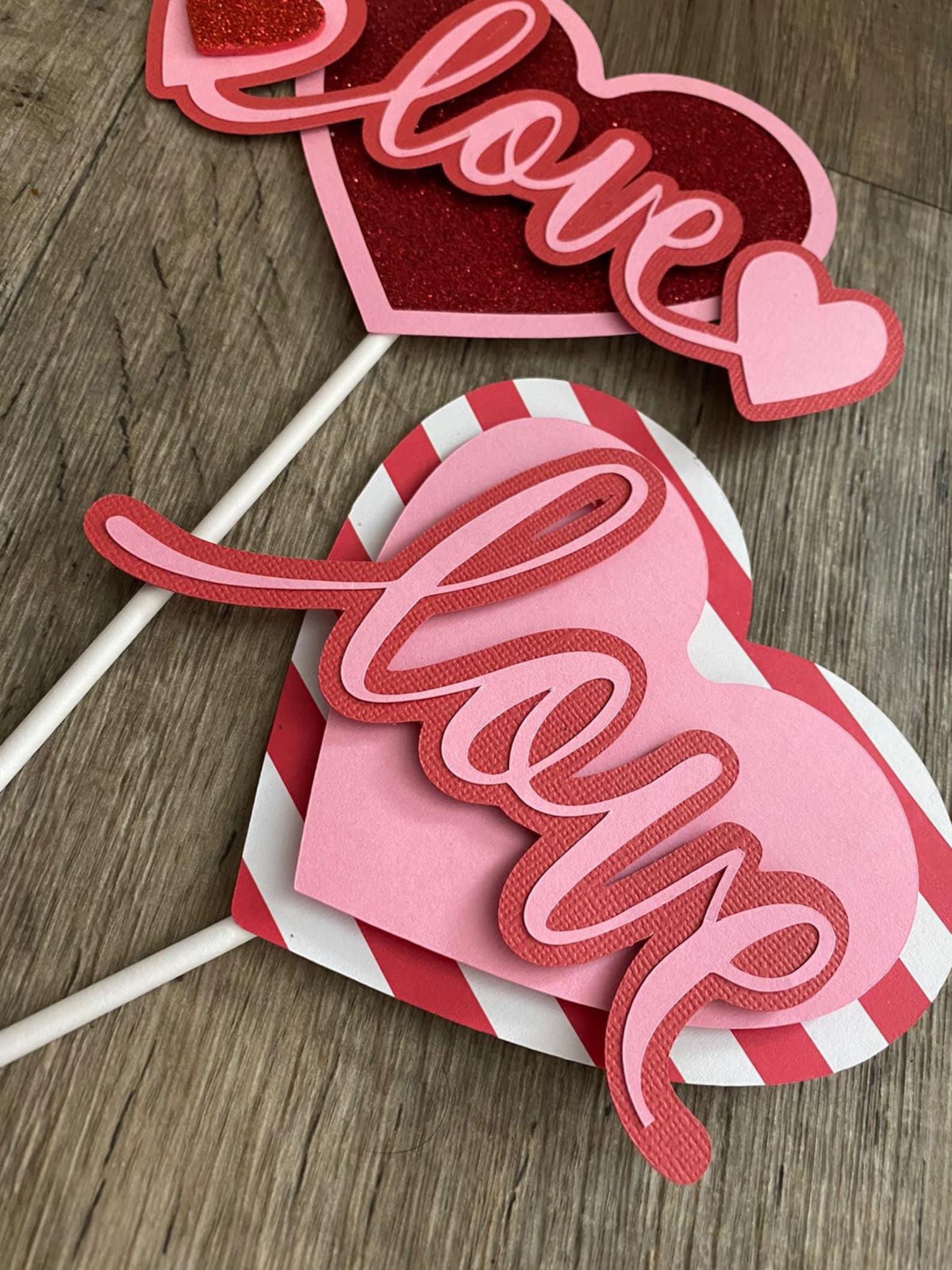 Anniversary topper love topper heart topper heart cake | Etsy