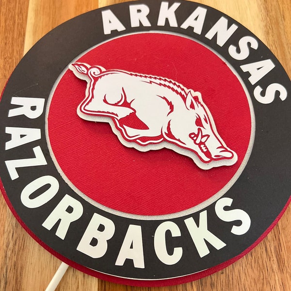 Arkansas Razorback Cake Topper - Etsy