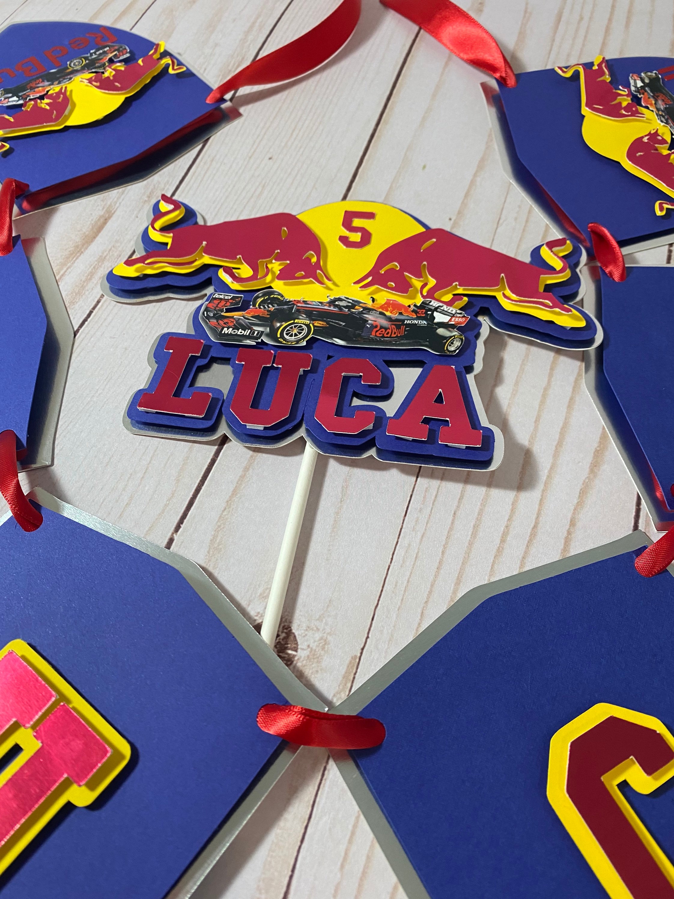 Red bull Topper red bull cumpleaños red bull racing Racing - Etsy México