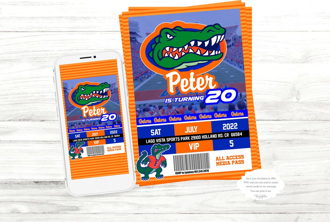 Florida Gators Invitation: UF Grad Party, College Football (digital) - Etsy