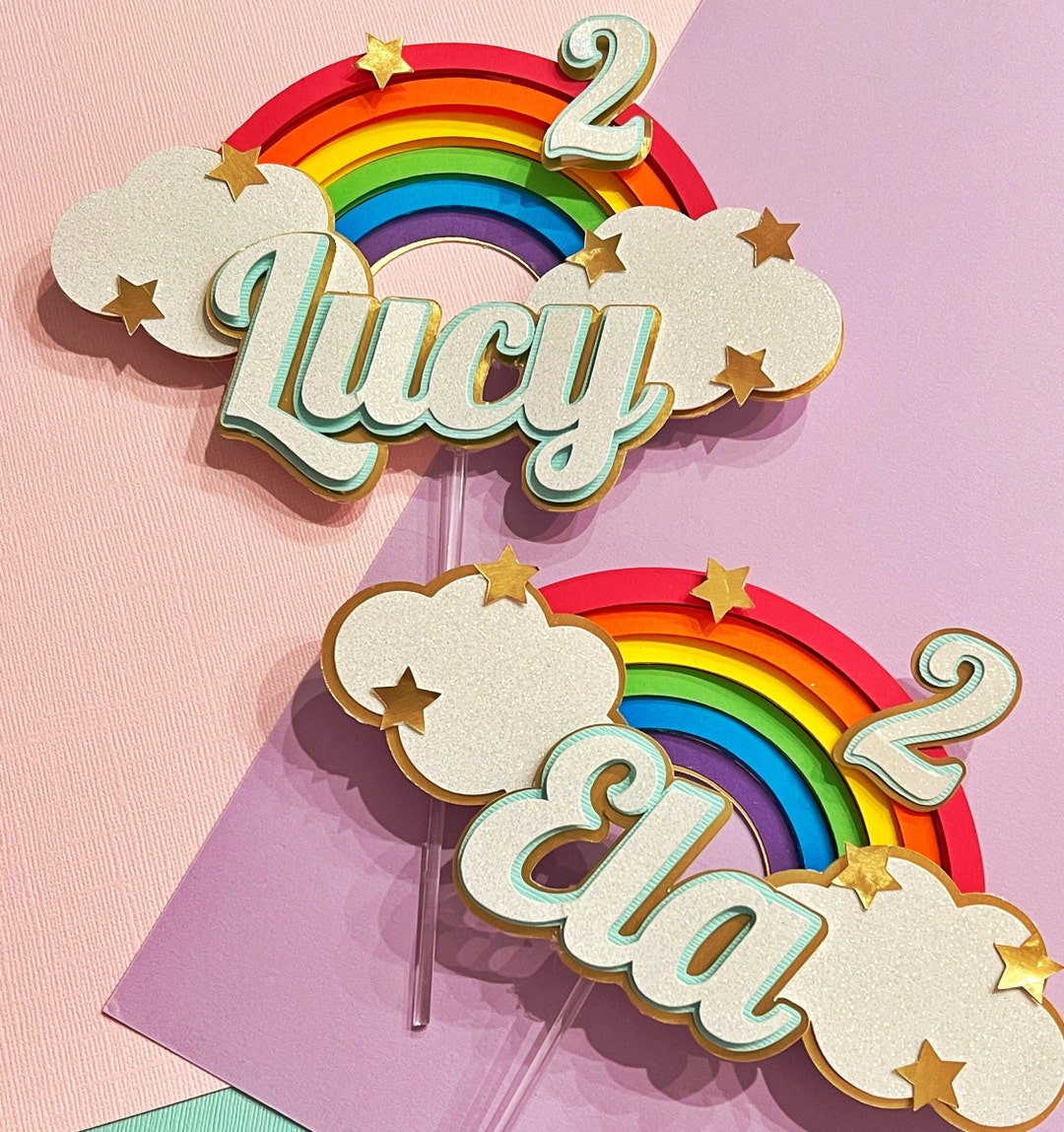 Rainbow Cake Topper,rainbow Party,rainbow Cake,rainbow Decor,cake ...