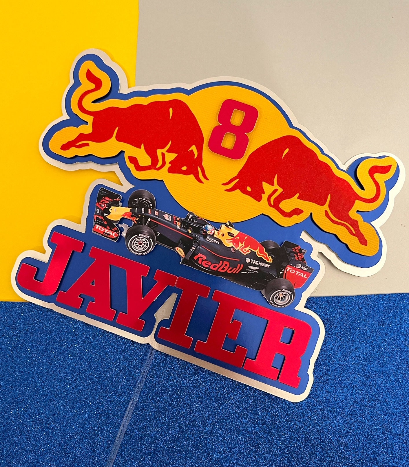 Red bull Topper red bull cumpleaños red bull racing Racing - Etsy México