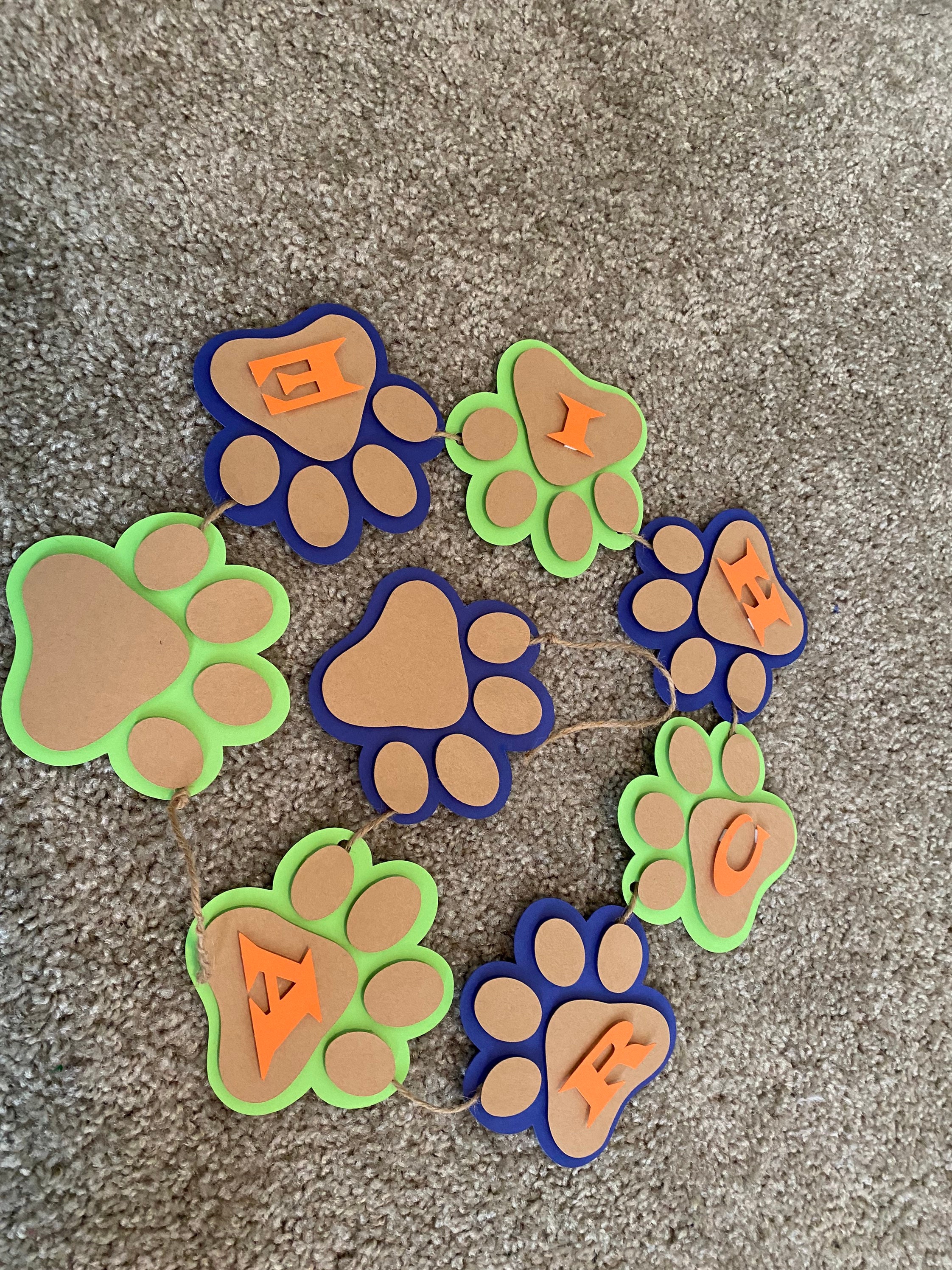 Paw Print Dog Birthday Banner, Pet Party Decor - Etsy