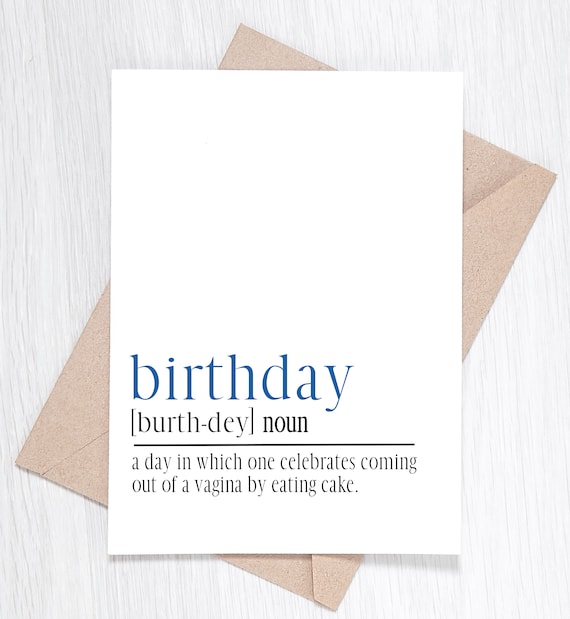 Happy Birthday Card birthday Definition A Day in Which One | Etsy
