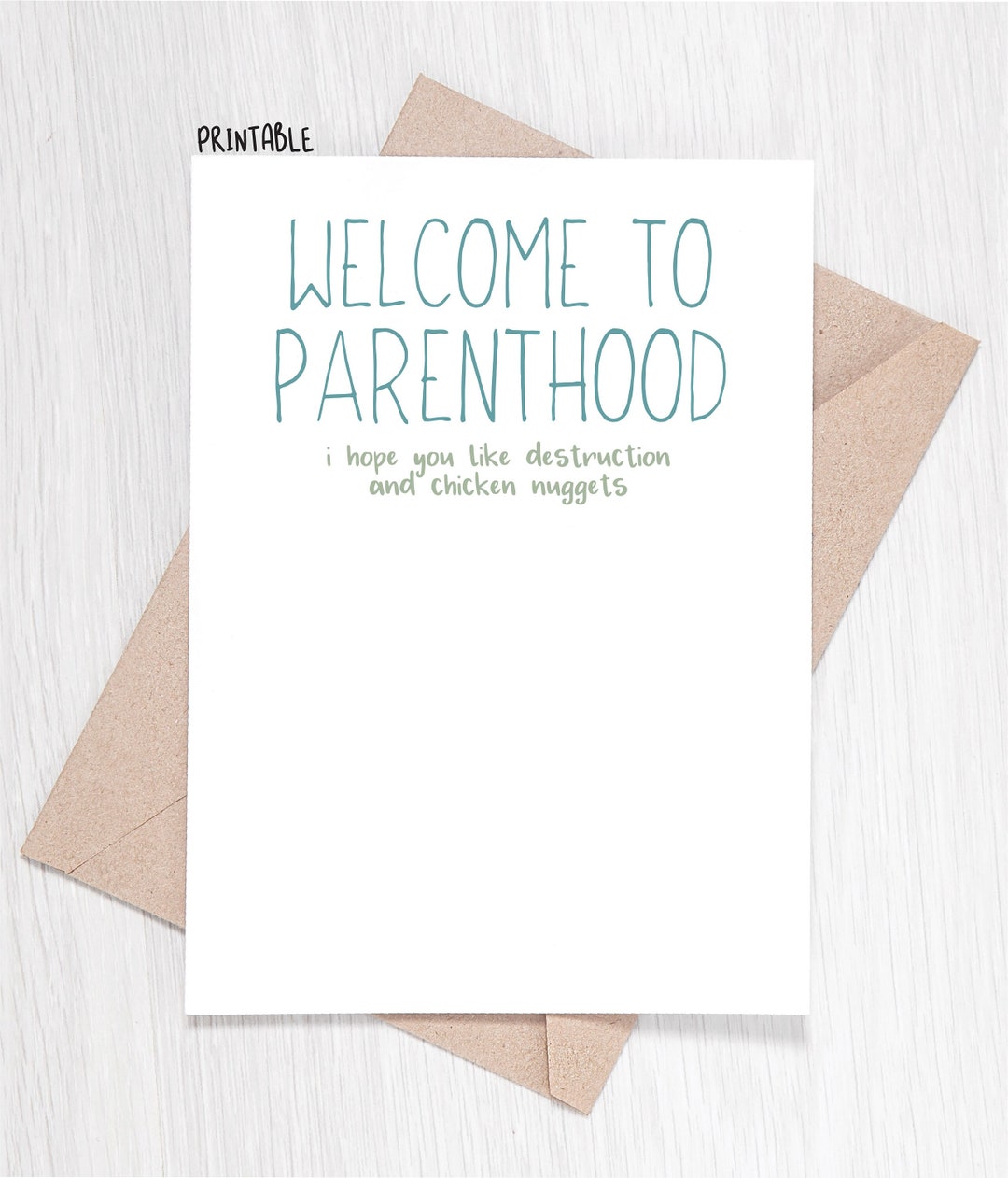 PRINTABLE - New Baby Card - Welcome to Parenthood - Etsy