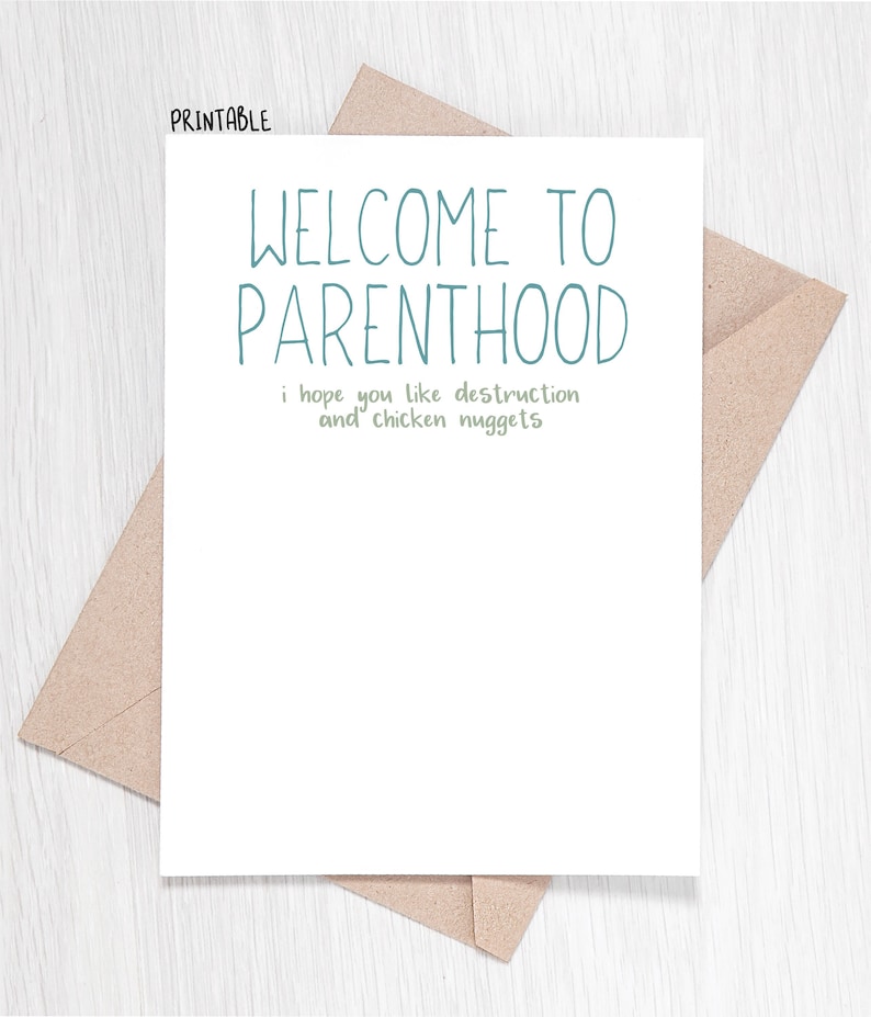 PRINTABLE - New Baby Card - Welcome to Parenthood - Etsy