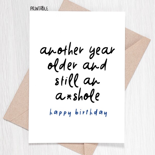 Happy Birthday Card Asshole Etsy