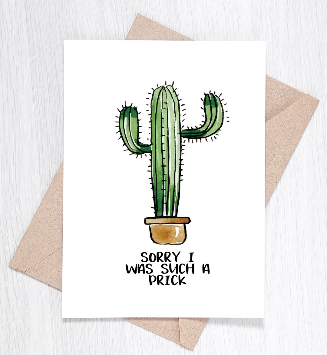 PRINTABLE Funny Apology Card Sorry I Was Such A Prick Cactus Card ...