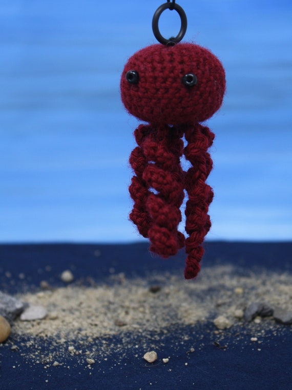 Mini jellyfish keychain/amigurumikeychain Art & Collectibles Figurines ...