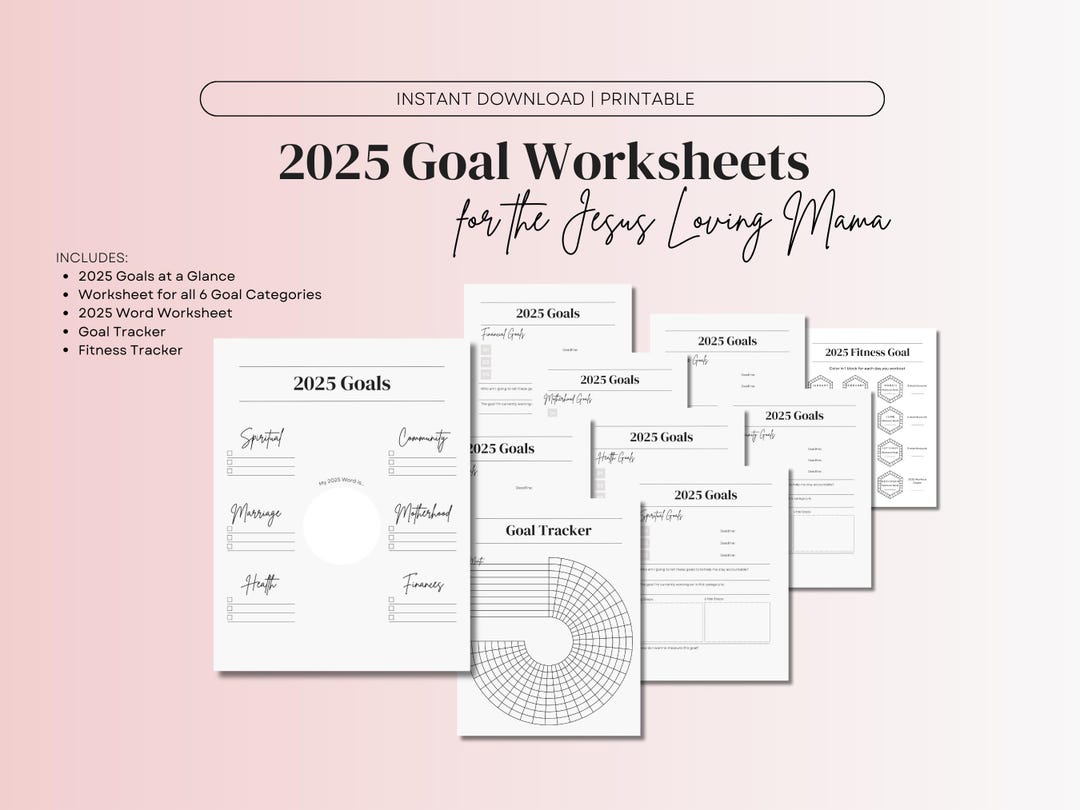2025 Goal Setting Worksheet | SMART Goals Tracker (digital Download) - Etsy