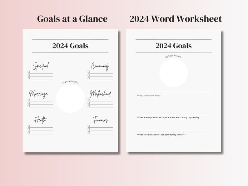 2024 Goal Worksheet Goal Tracker SMART Goals Goal Setting Template - Etsy