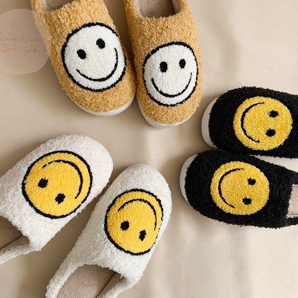 Smiley Face Slippers - Etsy