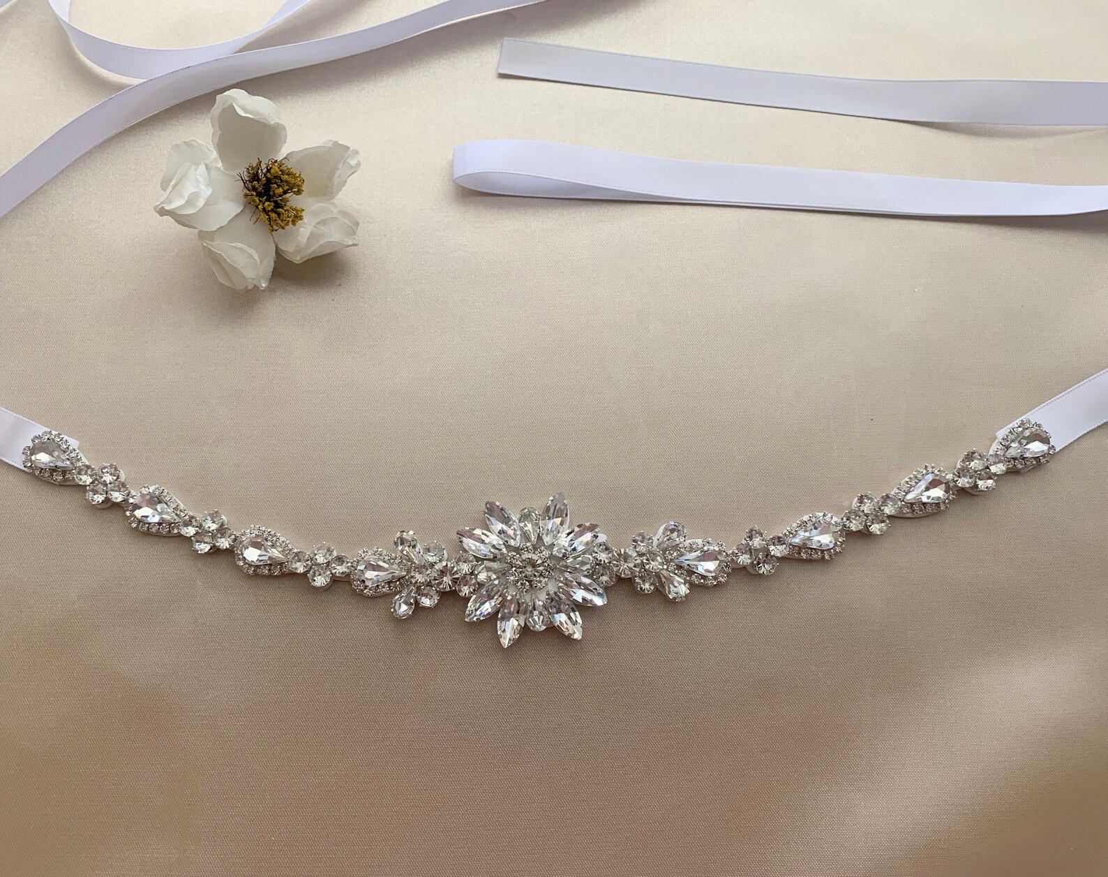 Handmade Beautiful Flower Girl Crystal Sash/head Band | Etsy