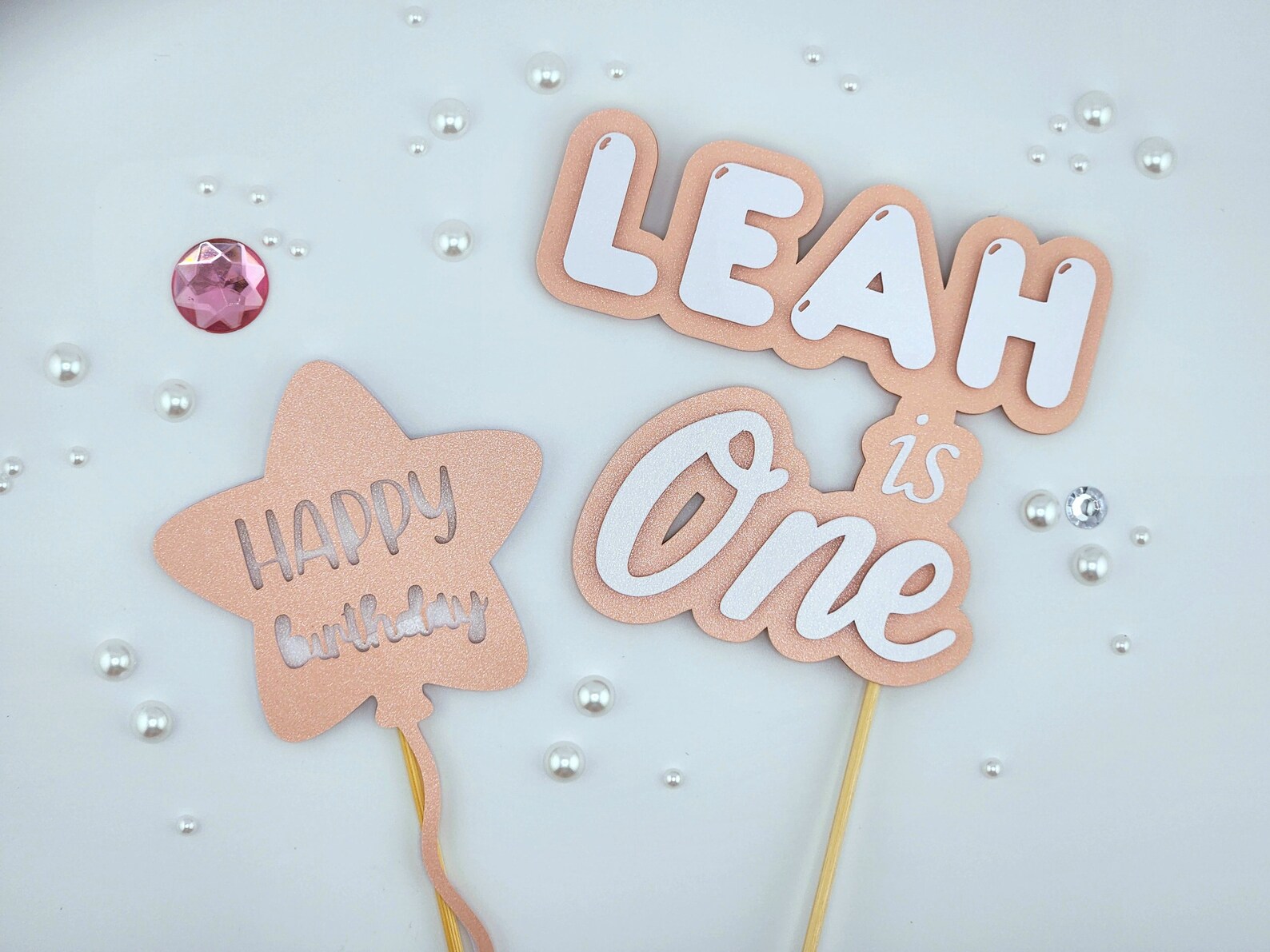 Custom Baby Birthday Cake Topper Personalized Baby Name Cake Topper One ...