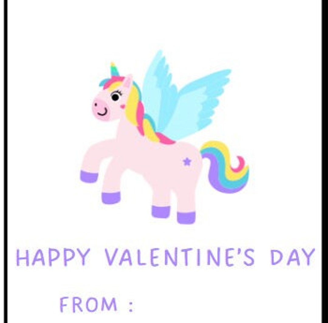 Printable Valentine Tag Printable Unicorn Valentine's Day Lollipop ...