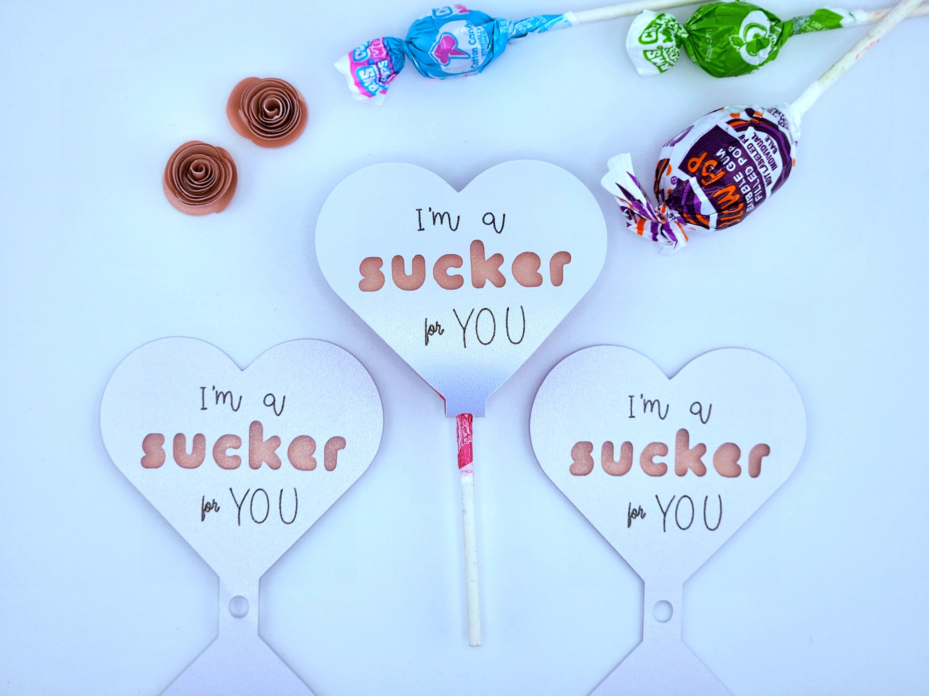 Personalized Heart Lollipop Holder Custom Valentine's Day Candy Holder ...