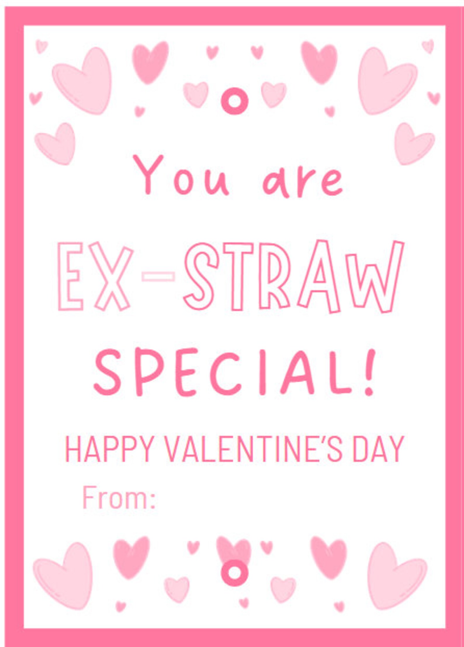Printable Straw Tag Printable Ex-straw Special Tag Valentine Straw ...