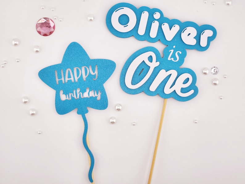 Custom Baby Birthday Cake Topper Personalized Baby Name Cake Topper One ...