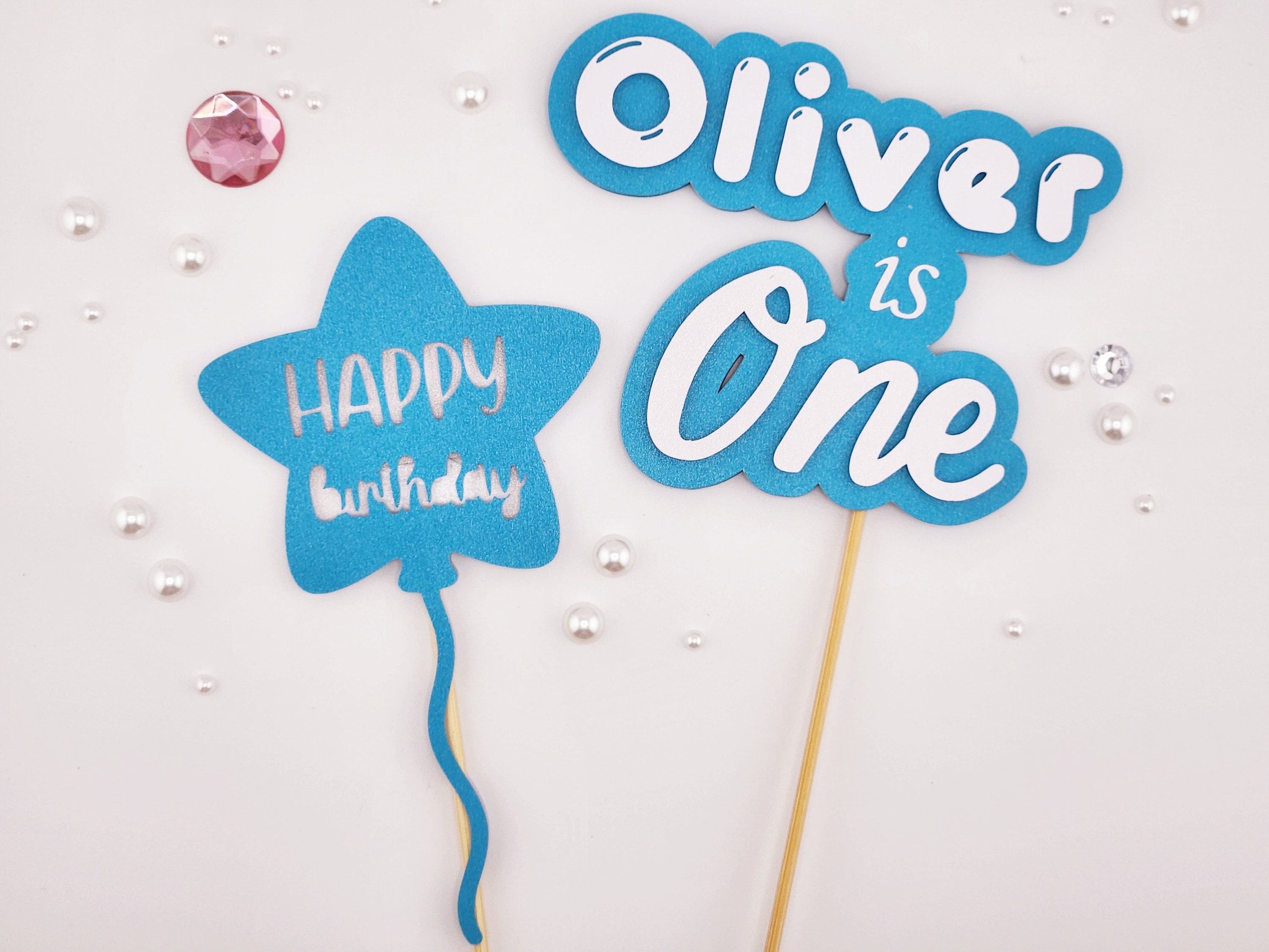 Personalized Birthday Cake Topper Custom Baby Name Cake Topper One ...