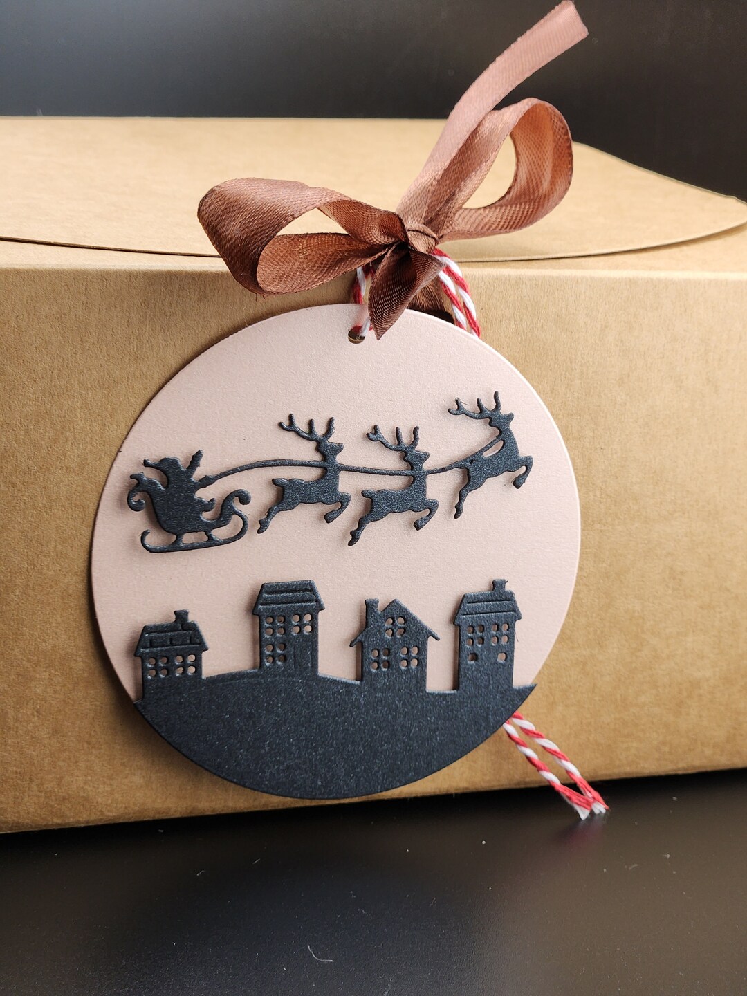 Christmas Eve Gift Tags, Santa's Sleigh Gift Tags, Handmade Gift Tags ...